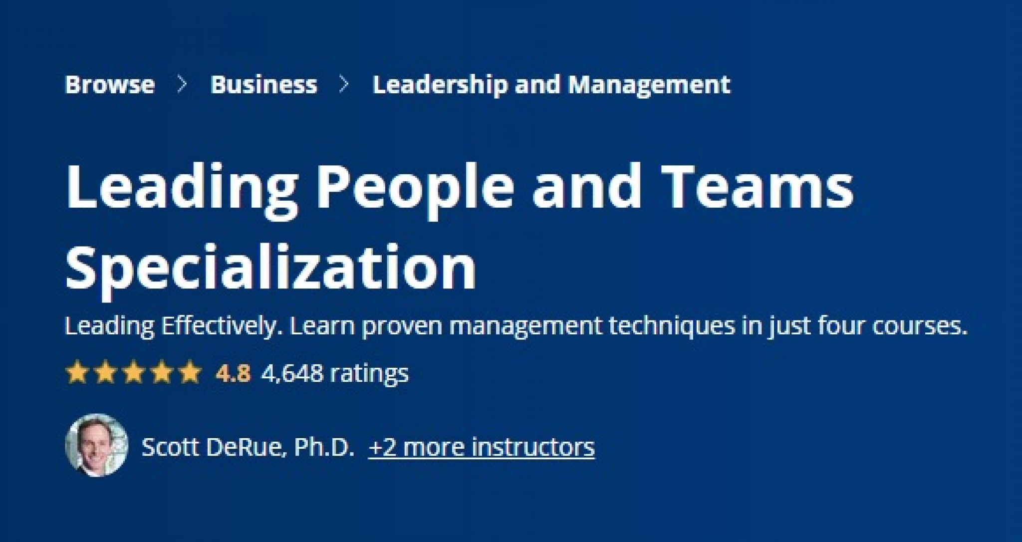 Leading People and Teams Specialization-University of Michigan |3C