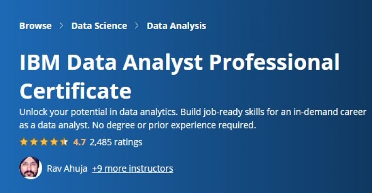 IBM Data Analyst Professional Certificate- Coursera Course 2026 | 3C