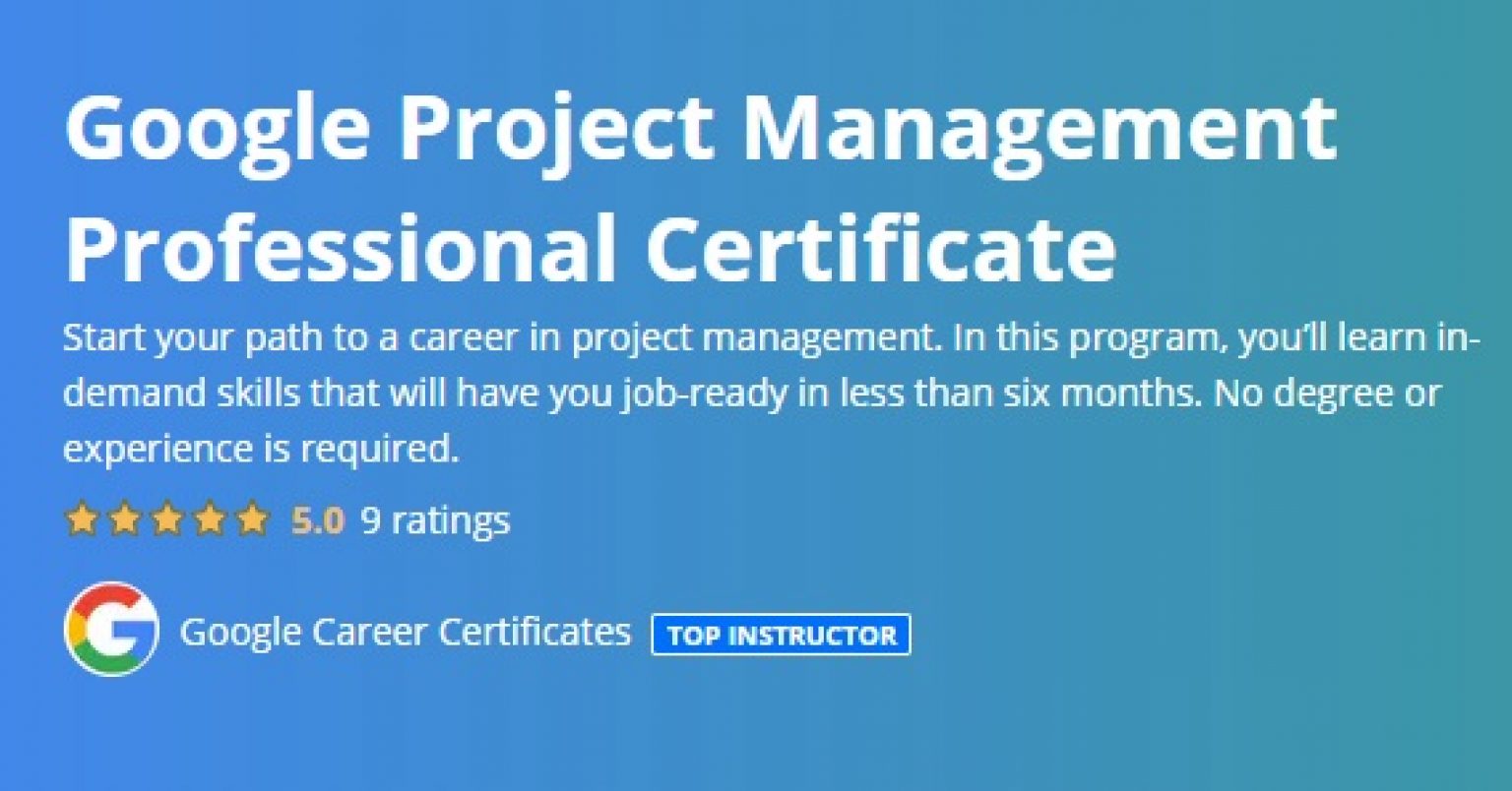 Google Project Management: Professional Certificate