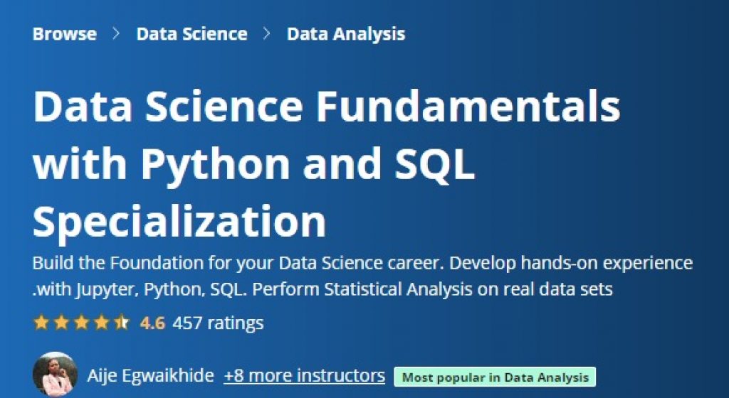 Data Science Fundamentals with Python and SQL Specialization